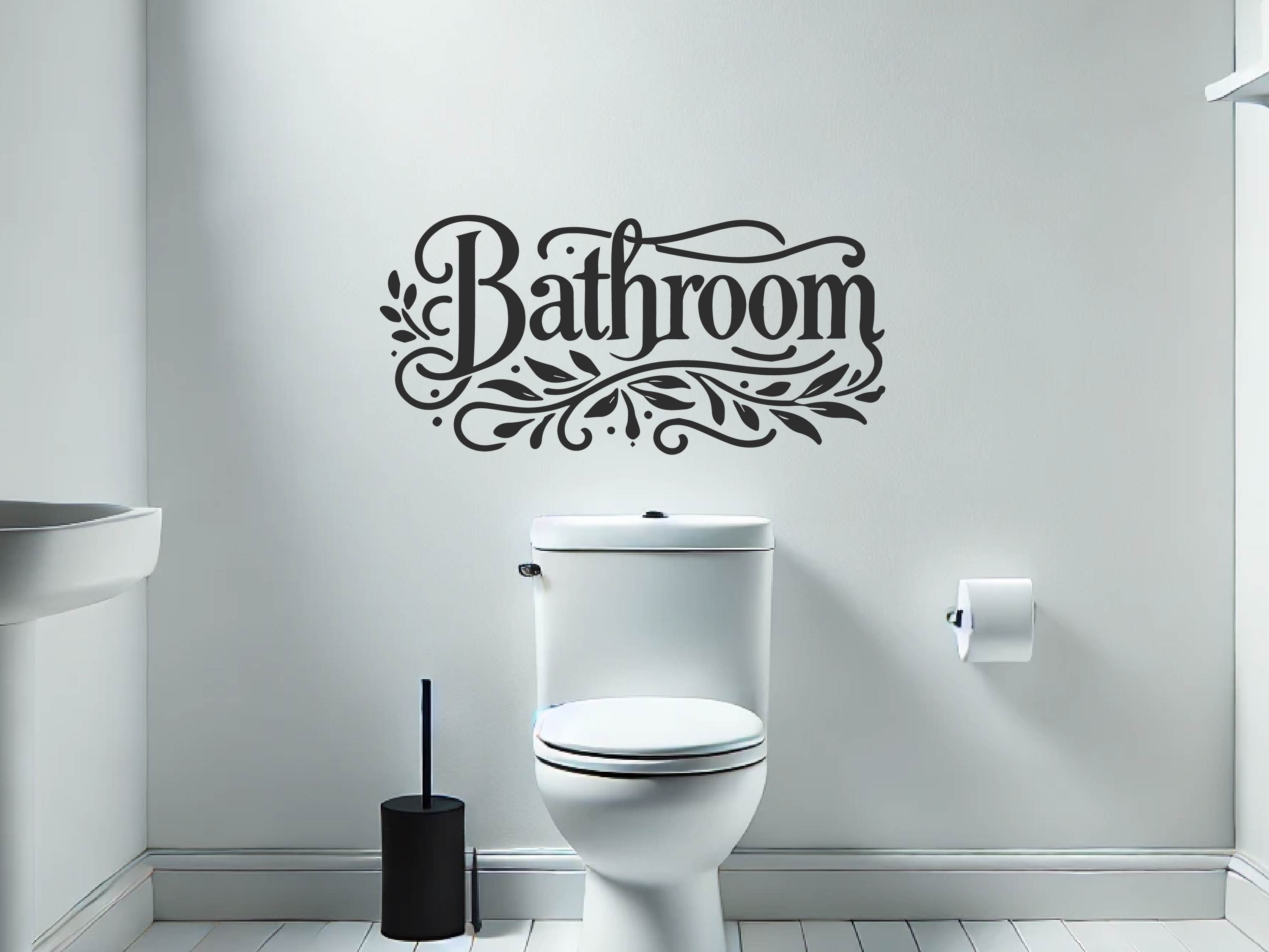 Leafy Bathroom Wall Decal Nature Inspired Vinyl Sticker