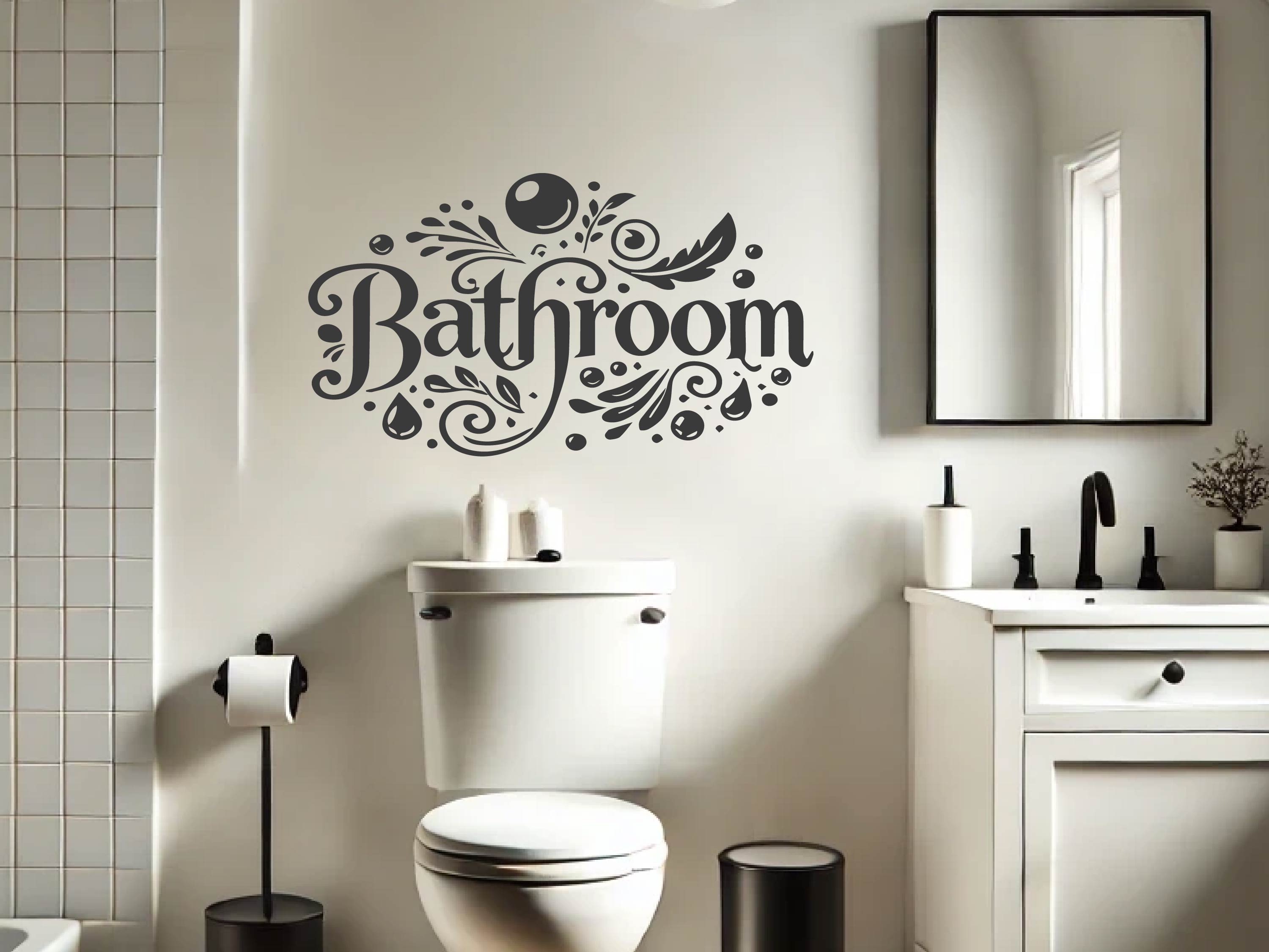 Bathroom Wall Decal with Bubble Accents Vinyl Sticker