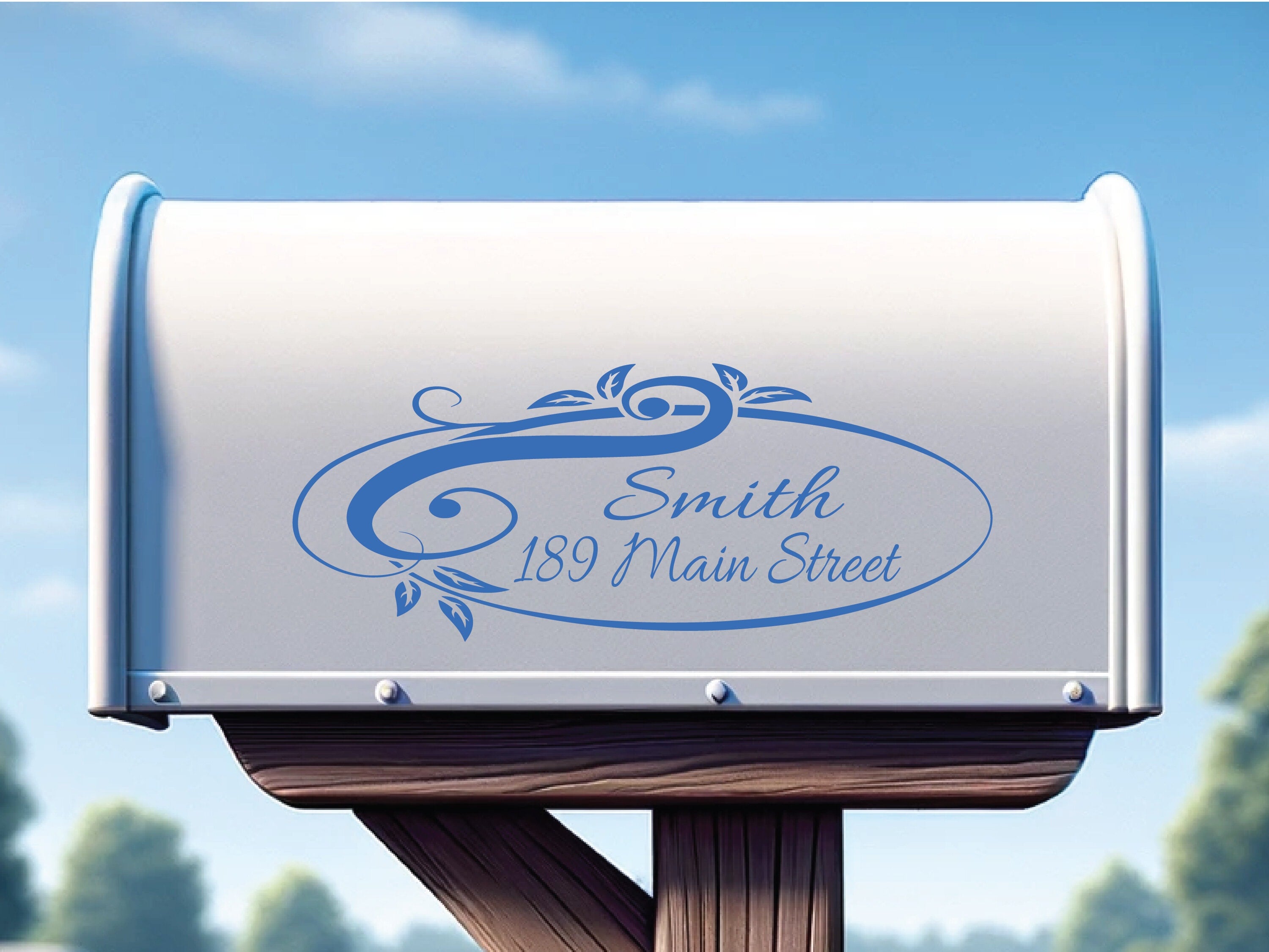 Premium Oval Filigree Mailbox Decal - Personalize Your Mailbox ...
