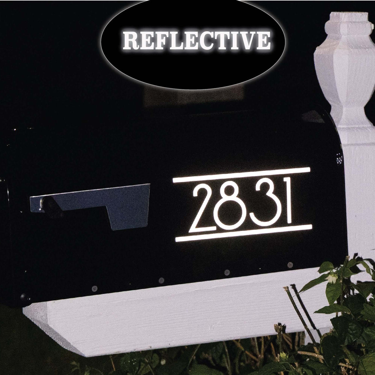 Modern Reflective Mailbox Decal | Custom Address Numbers