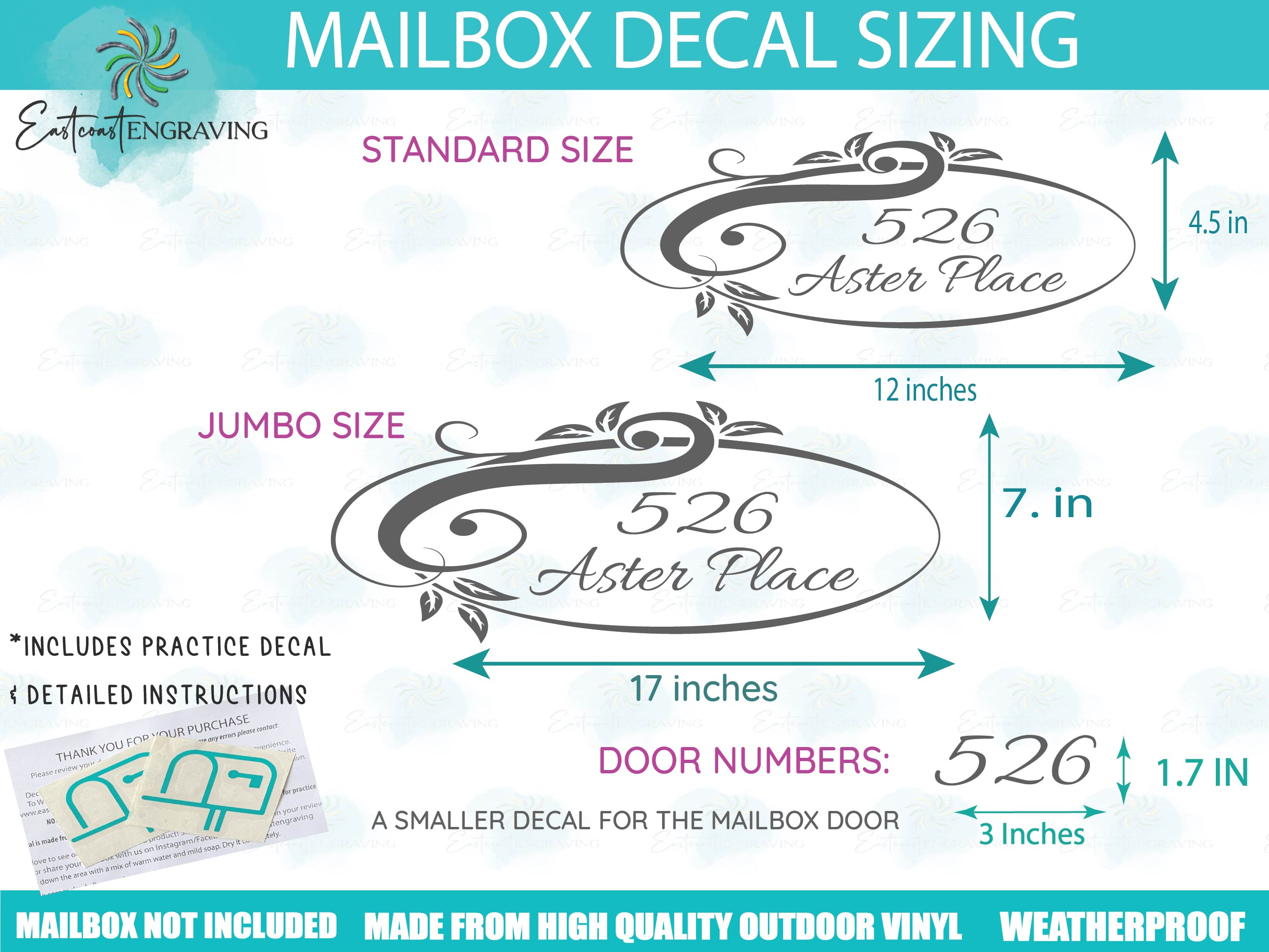 Premium Oval Filigree Mailbox Decal - Personalize Your Mailbox ...