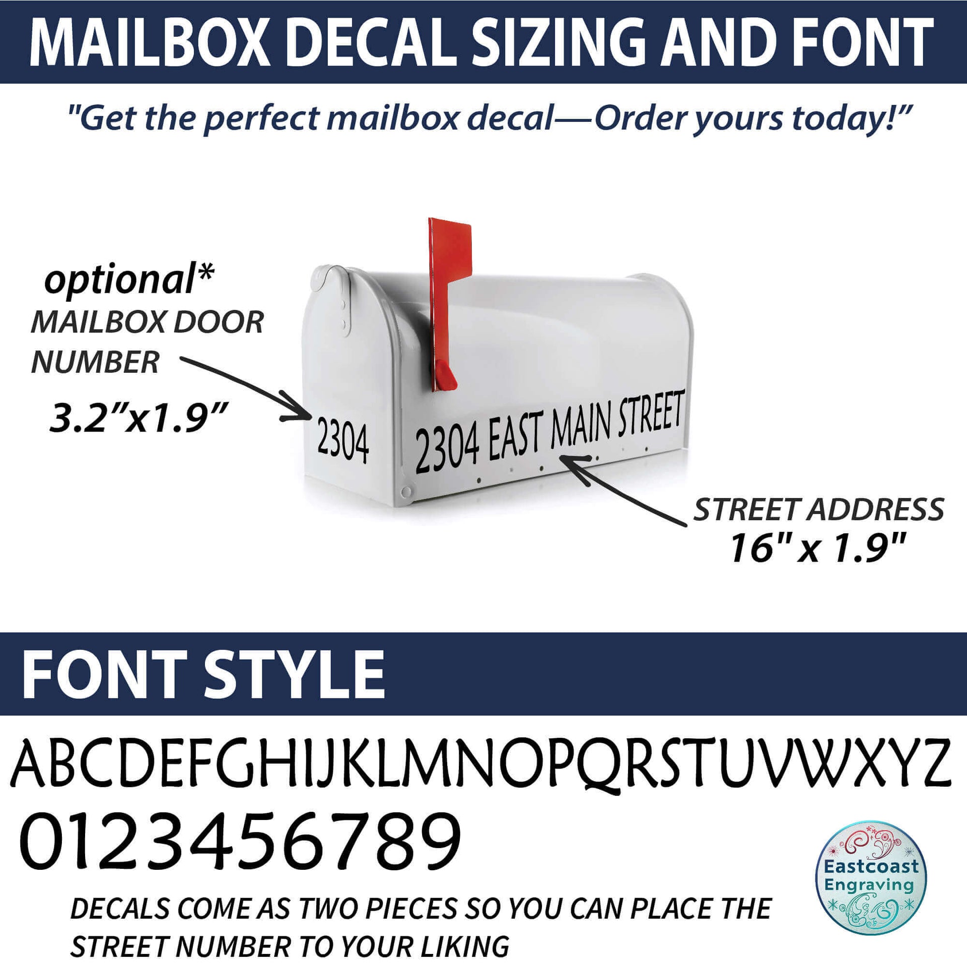 Reflective Mailbox Address Decals | Custom Vinyl Lettering