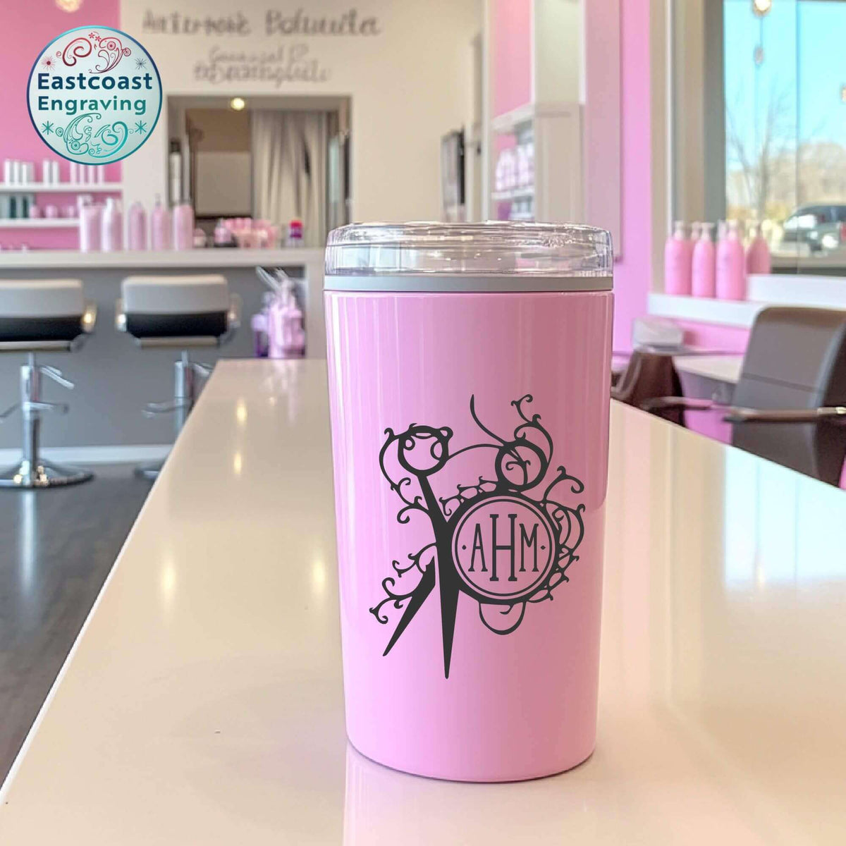Scissors Vinyl Monogram Decal | Custom Stylist Tumbler Sticker