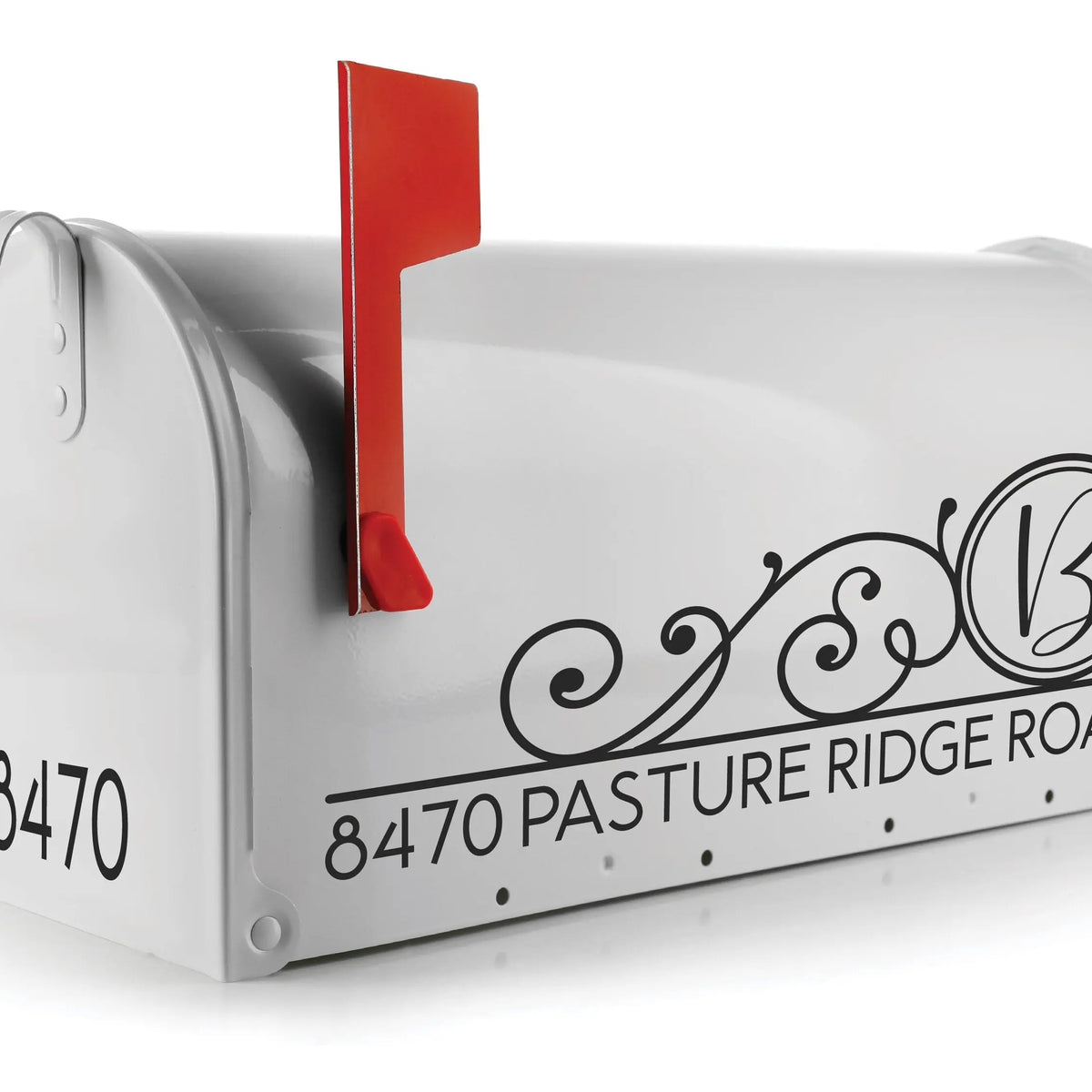 Initial Monogram Mailbox Decal – Custom Address Vinyl Lettering